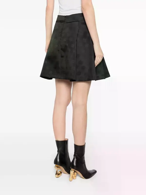 MACGRAW Logo Print Pleated Above-knee Skirt