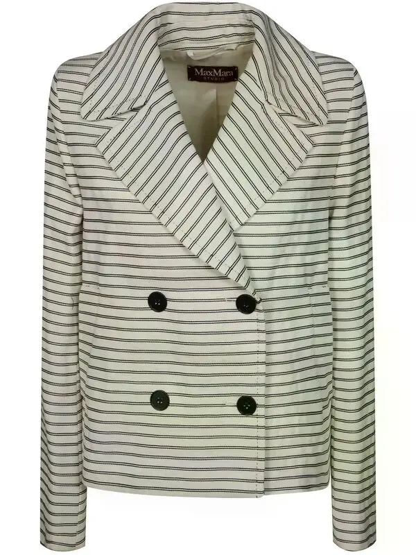 Max Mara Striped Blazer - White