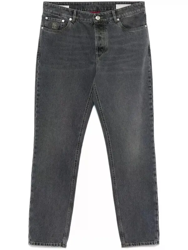 Brunello Cucinelli Logo-embroidered Jeans