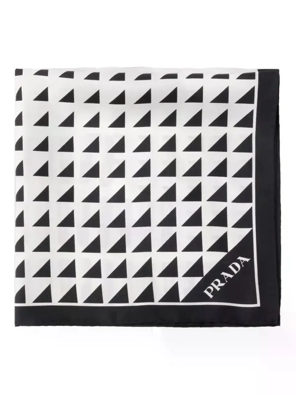 Prada Printed Silk Scarf - Black