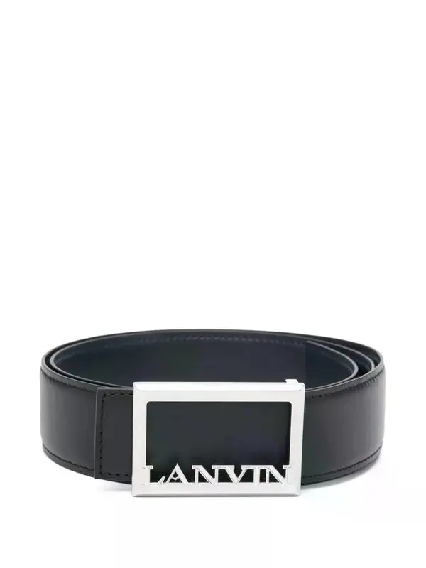 LANVIN Signature Leather Belt - Black