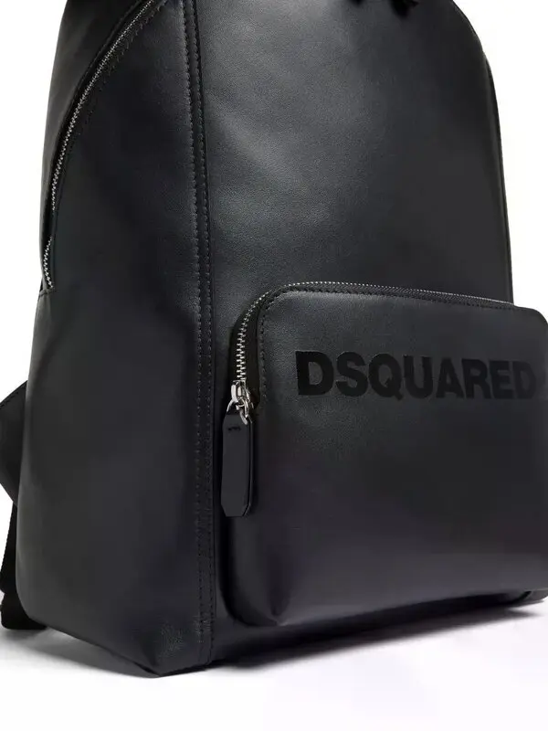 dsquared leather backpack D2 Monogram over multicolour monogram design Dsquared2 Backpack - Black -