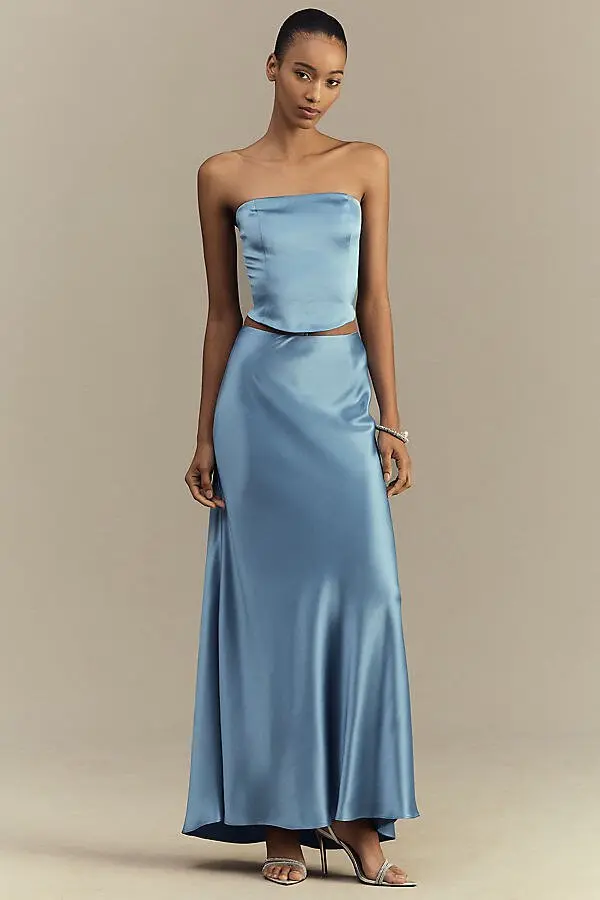 MARE MARE Evie Strapless Satin Set - Blue