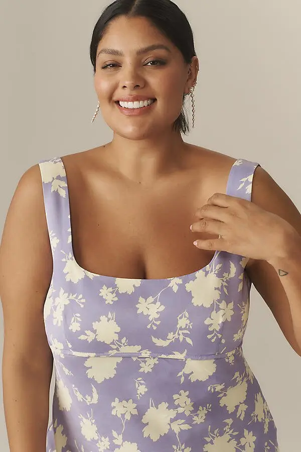 Maeve Square-Neck Midi Slip Dress In Multicolor - 66% Off | Editorialist