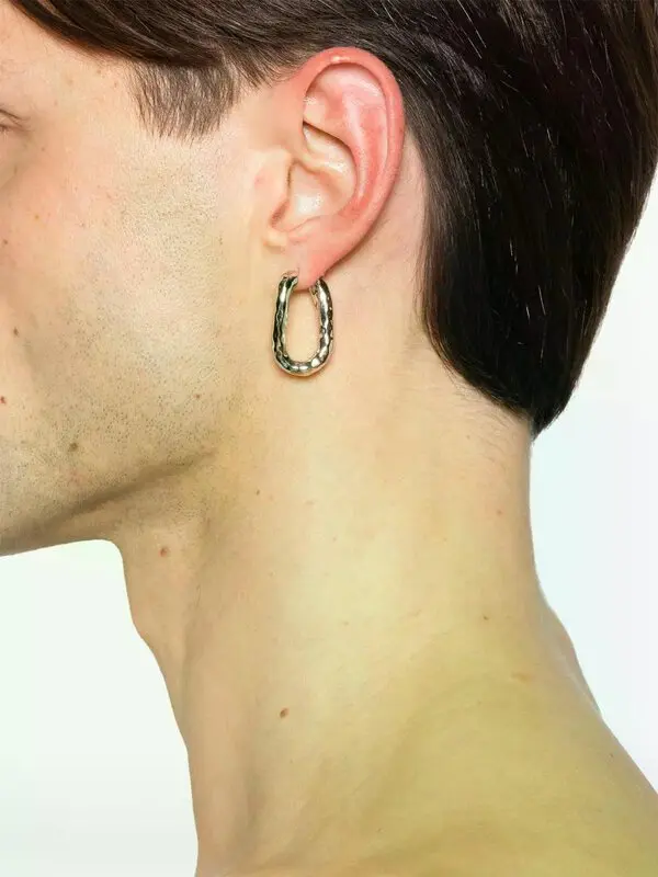 JIL SANDER Hammered-finish Hoop Earrings