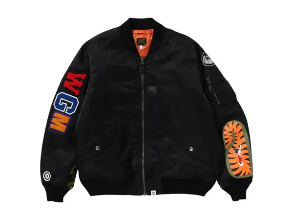 A BATHING APE Shark Ma1 Jacket - Black