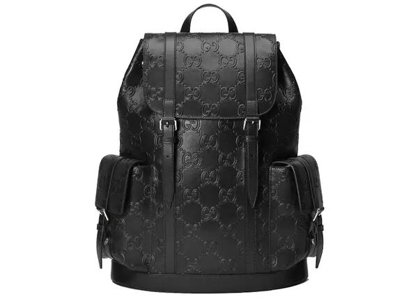 Gucci Gg Embossed Backpack - Black