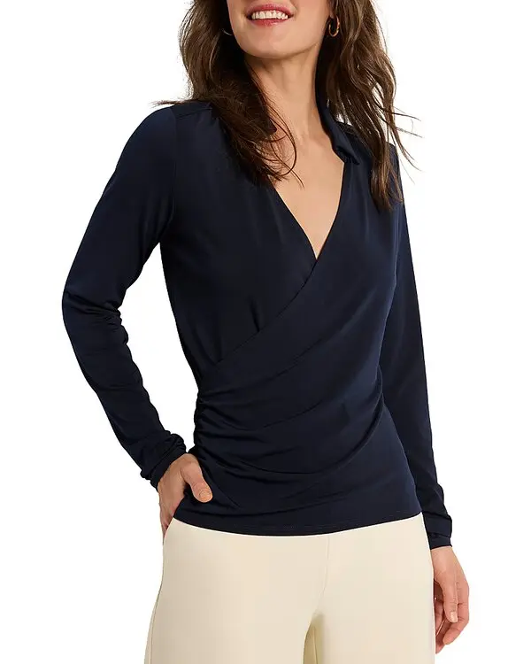 NIC+ZOE Collared Wrap Top