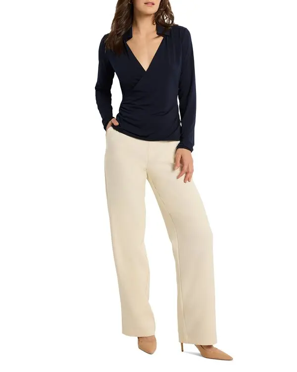 NIC+ZOE Collared Wrap Top