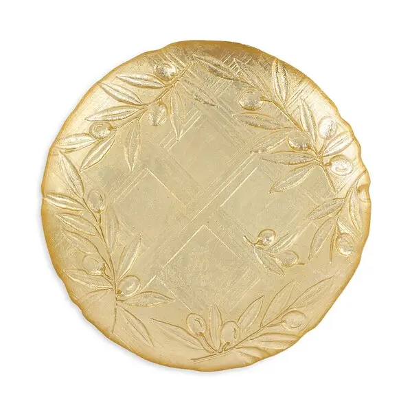 VIETRI Moon Glass Olive Salad Plate - Gold