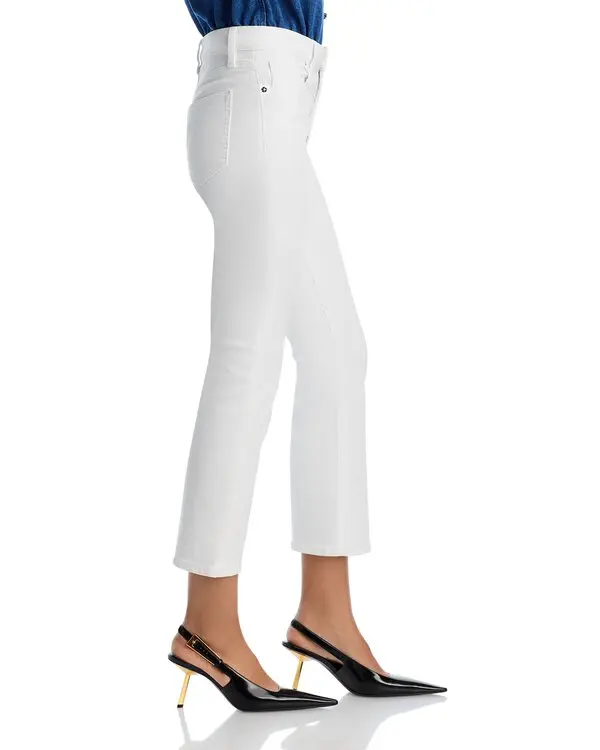 FRAME The Reboot High-rise Ankle Bootcut Jeans - White