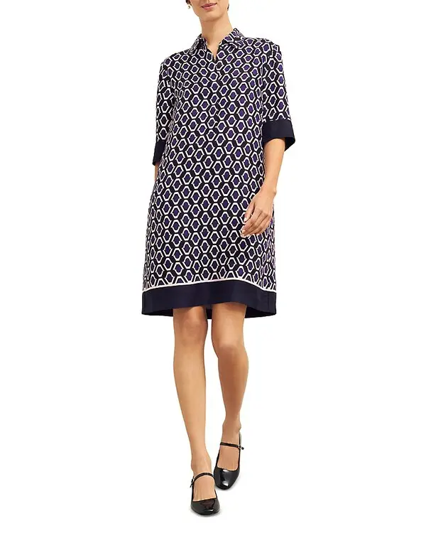 HOBBS LONDON Marciella Printed Tunic Dress - Purple Multi