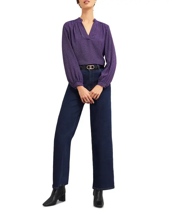 HOBBS LONDON Mila Printed Blouse - Purple Multi