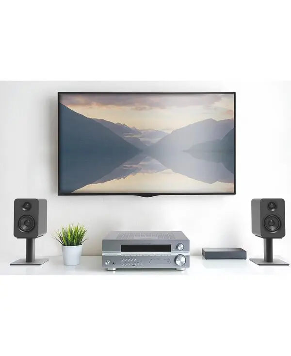 KANTO Yup4 Passive Bookshelf Speakers With 1" Silk Dome Tweeter & 4" Kevlar Woofer Pair - Black Yup