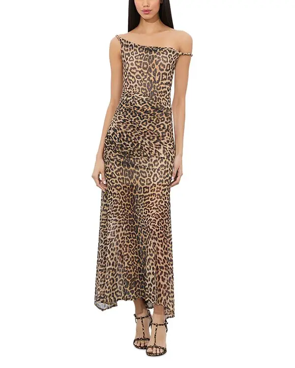 Alice + Olivia Bianca Twist Off-the-shoulder Dress