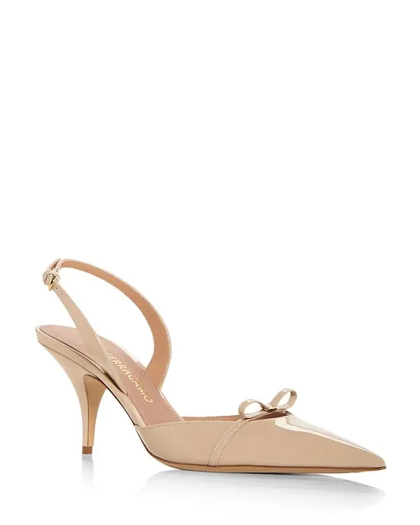 FERRAGAMO Gylla 70 Slingback Pumps - Nude