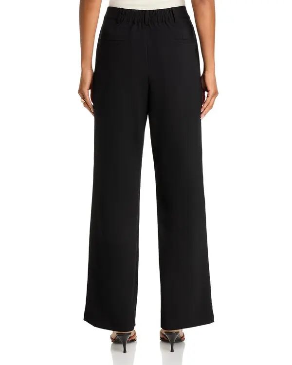 Aqua Pleated Wide-leg Trousers