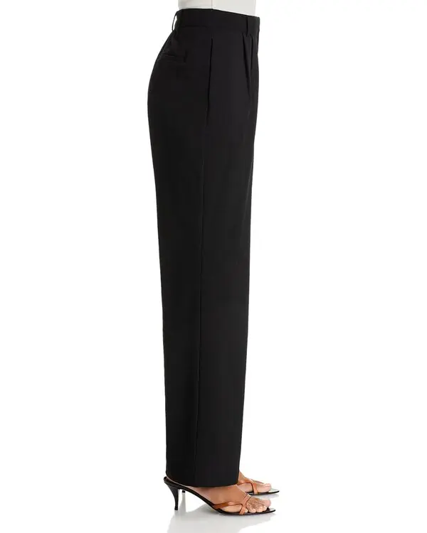 Aqua Pleated Wide-leg Trousers