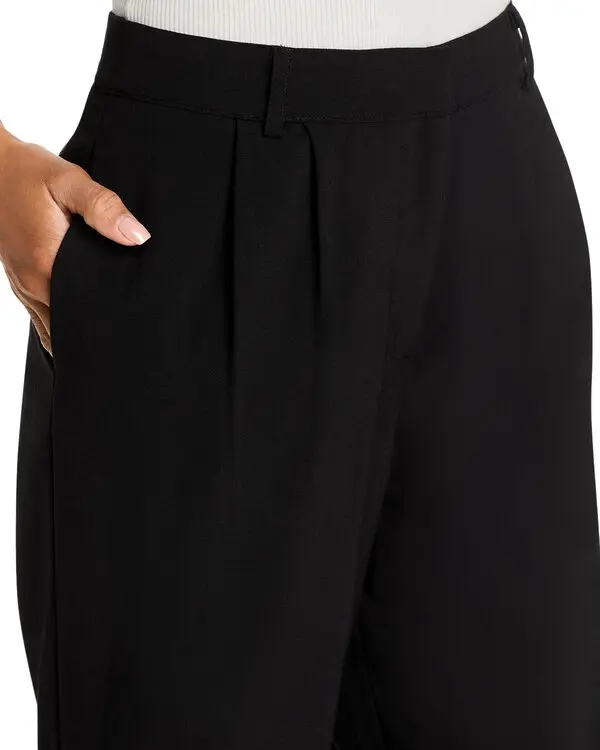 Aqua Pleated Wide-leg Trousers