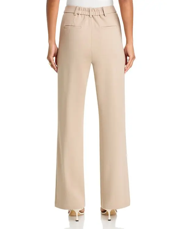 Aqua Knit Wide Leg Pants - Beige