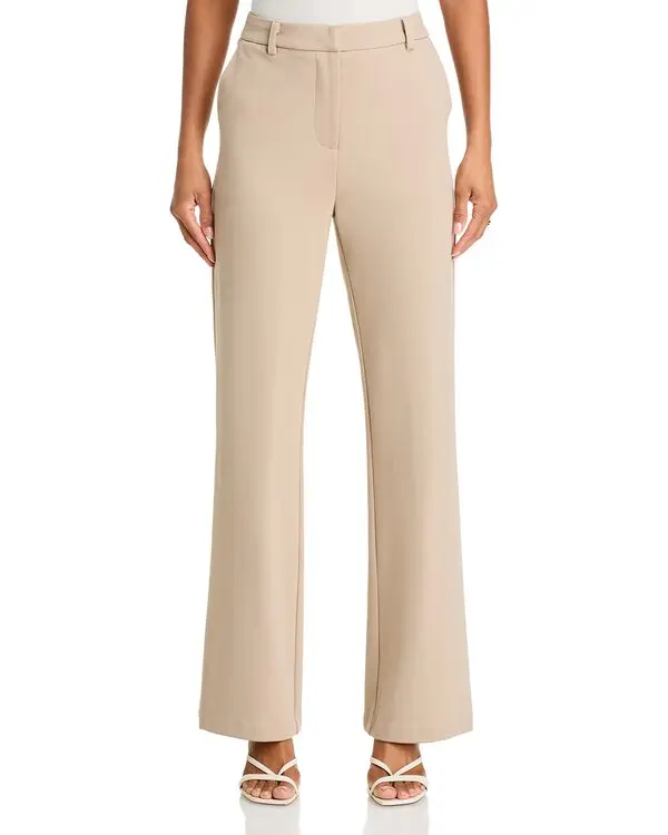 Aqua Knit Wide Leg Pants - Beige