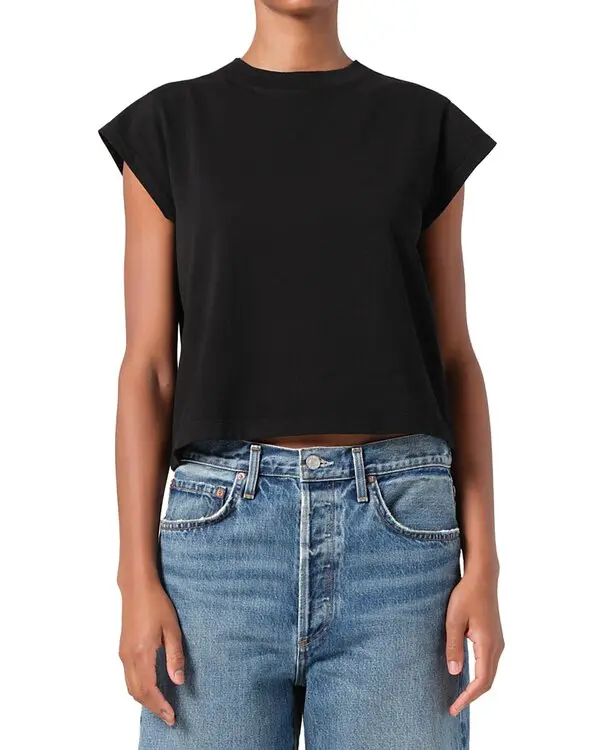 AGOLDE Bryce Cap-sleeve T-shirt - Black