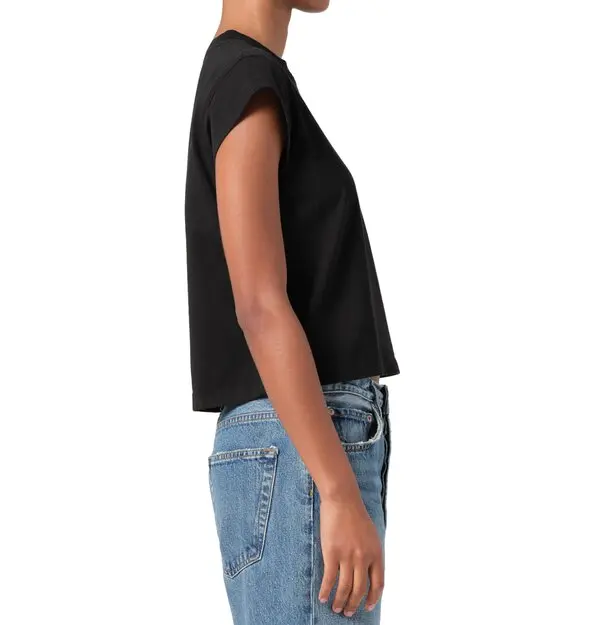 AGOLDE Bryce Cap-sleeve T-shirt - Black