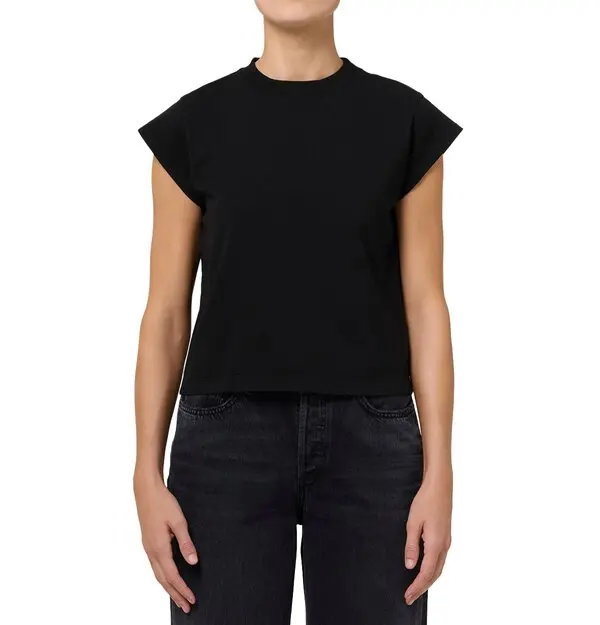 AGOLDE Bryce Cap-sleeve T-shirt - Black