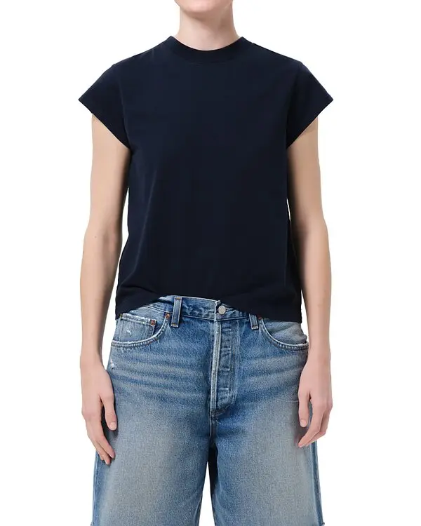 AGOLDE Bryce Cap-sleeve T-shirt - Storm