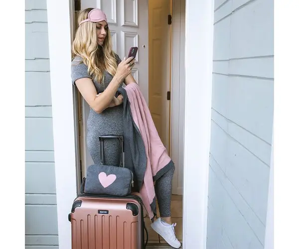PINK LEMONADE Hearts Reversible Blanket Travel Set