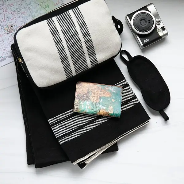 PINK LEMONADE Stripe Travel Set - Black