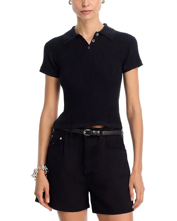 Guest In Residence Cashmere Polo Sweater - Black