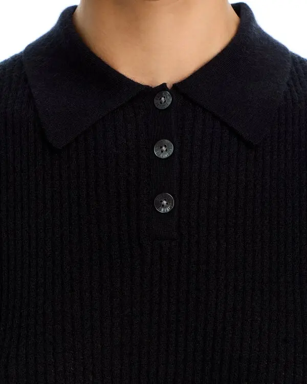 Guest In Residence Cashmere Polo Sweater - Black