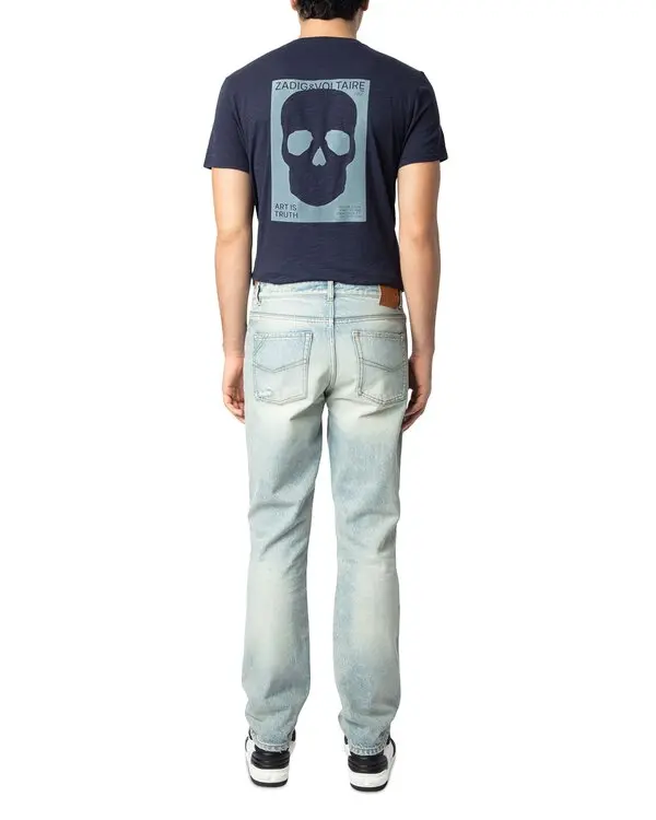 Zadig&Voltaire John Distressed Straight Fit Jeans - Light Blue