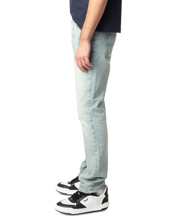 Zadig&Voltaire John Distressed Straight Fit Jeans - Light Blue