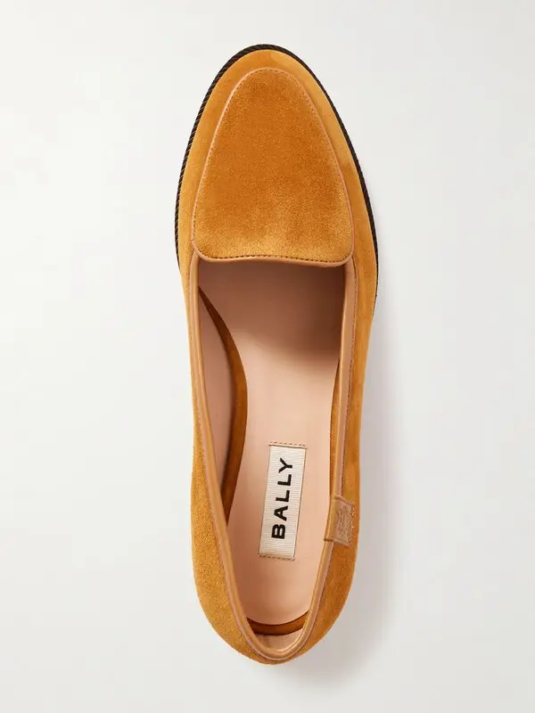 Bally Edlyn Leather-trimmed Suede Loafers