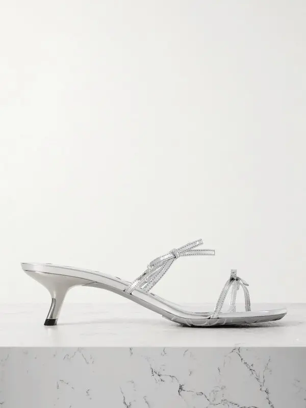Loewe Petal Bow Leather Sandals