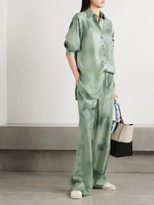 Stella McCartney Oversized Printed Organic Silk-twill Shirt