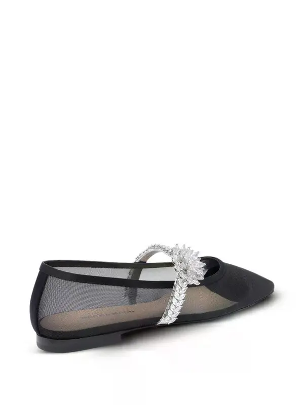 Mach & Mach Lotus Flower Ballet Flats - Black