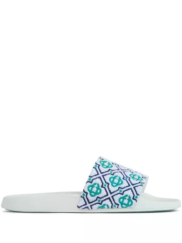 Casablanca Embroidered-monogram Slides