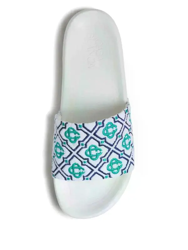 Casablanca Embroidered-monogram Slides