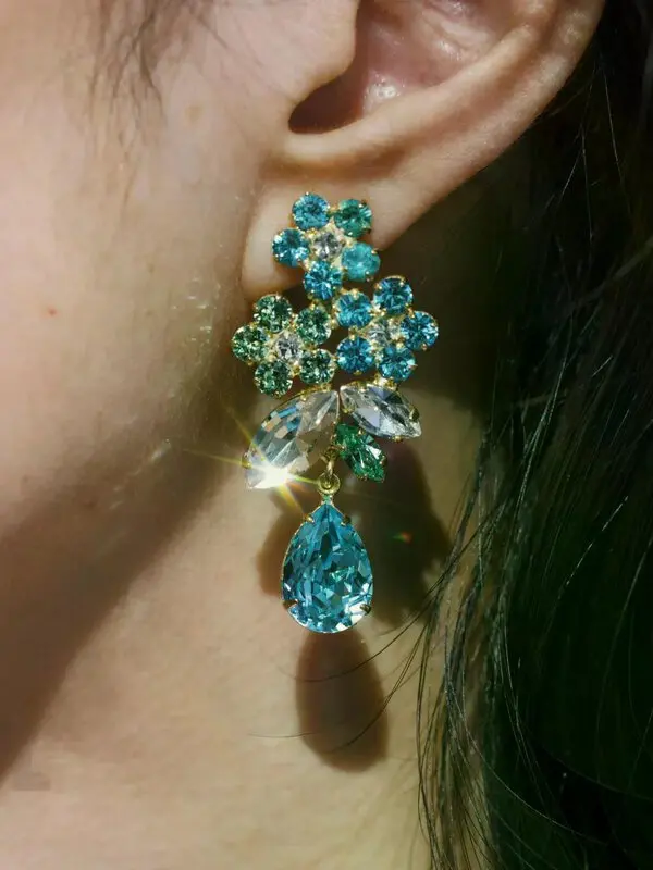 JENNIFER BEHR Bouquet Dangle Earrings - Blue