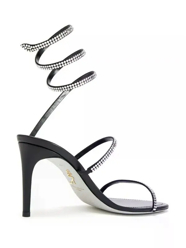 Rene Caovilla Embellished Stiletto Sandals - Black