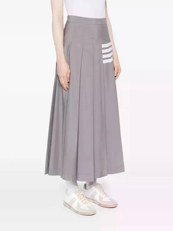 Thom Browne 4-bar Pleated Midi Skirt