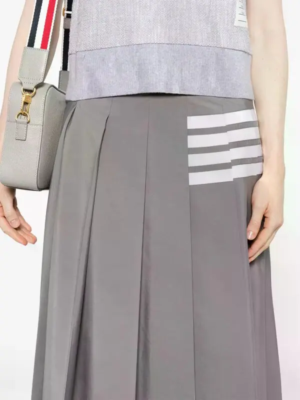 Thom Browne 4-bar Pleated Midi Skirt