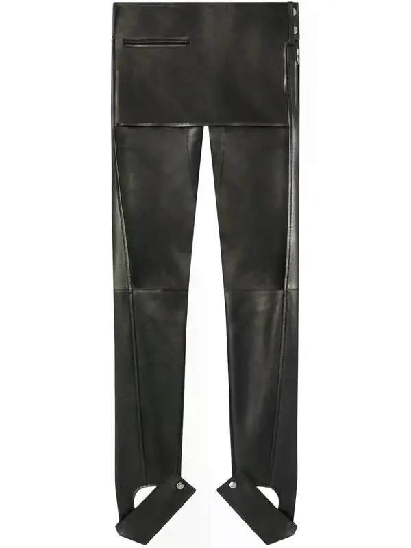 COURREGES Leather Tapered Trousers