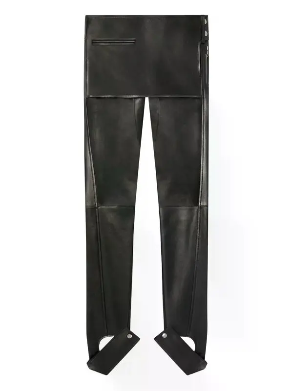 COURREGES Leather Tapered Trousers
