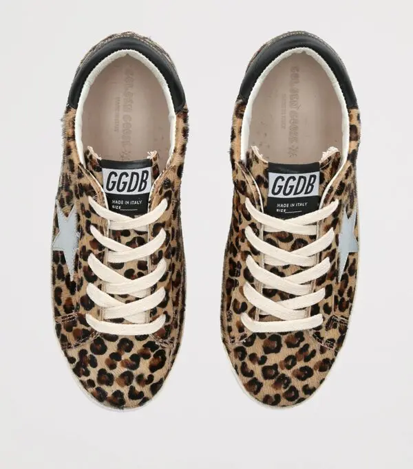 GOLDEN GOOSE Leopard Print Pony Skin Super-star Sneakers