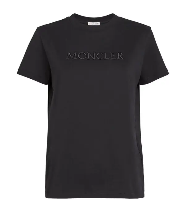 Moncler Embroidered Logo T-shirt - Black