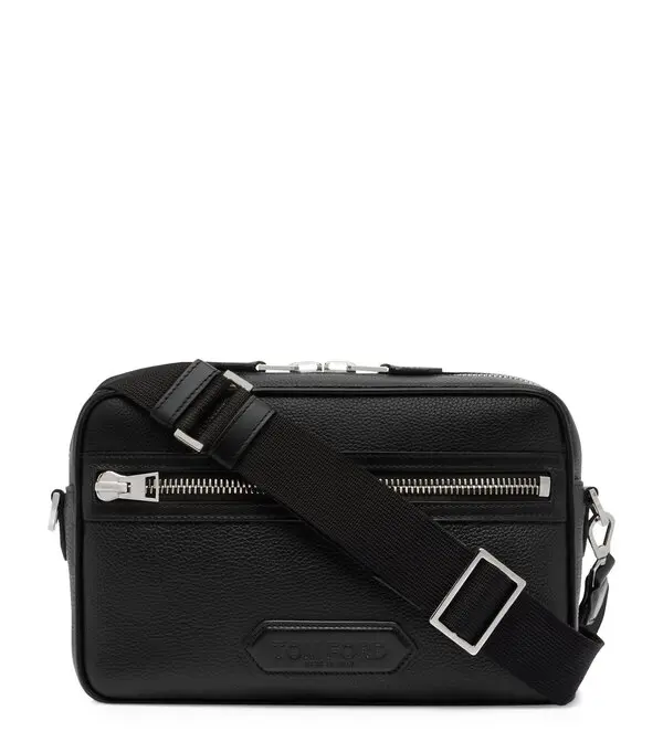 TOM FORD Leather Traveller Messenger Bag - Black